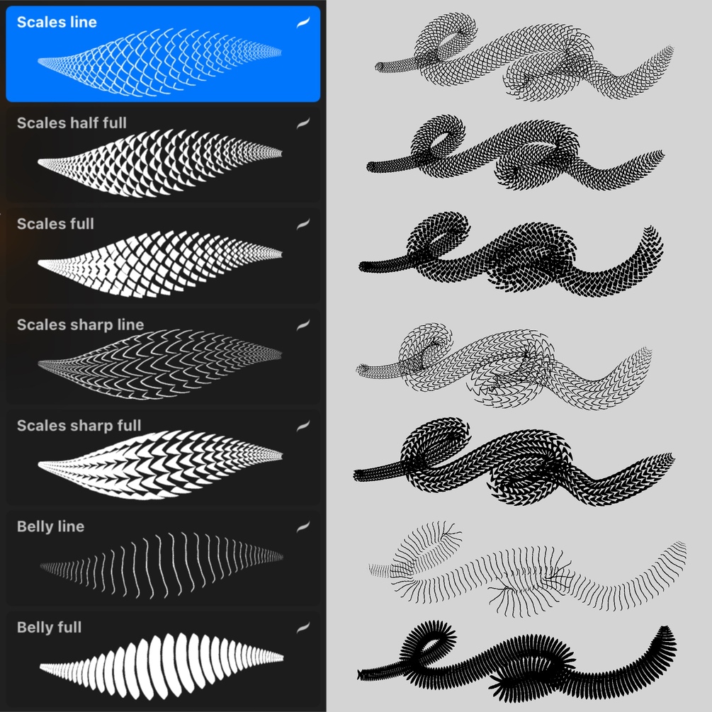 Snake procreate brushes set
