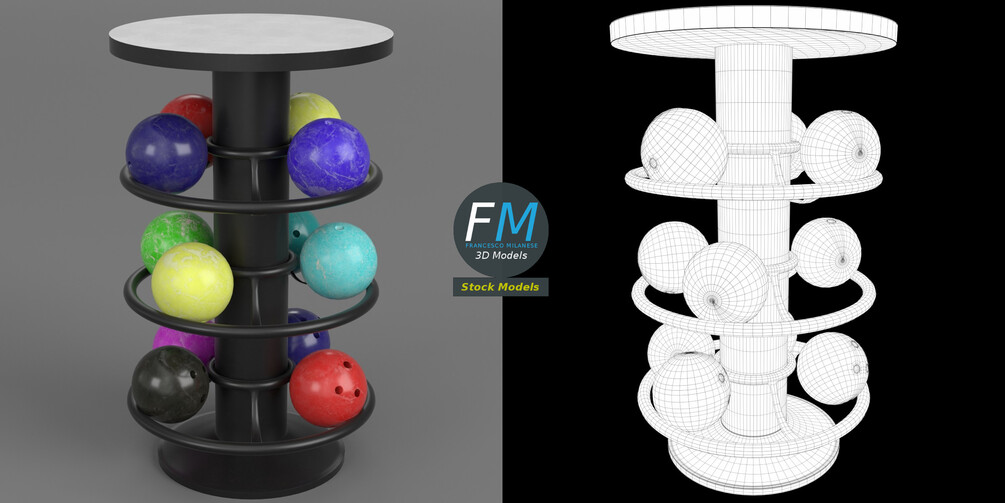 3D MODEL - Bowling table rack 1