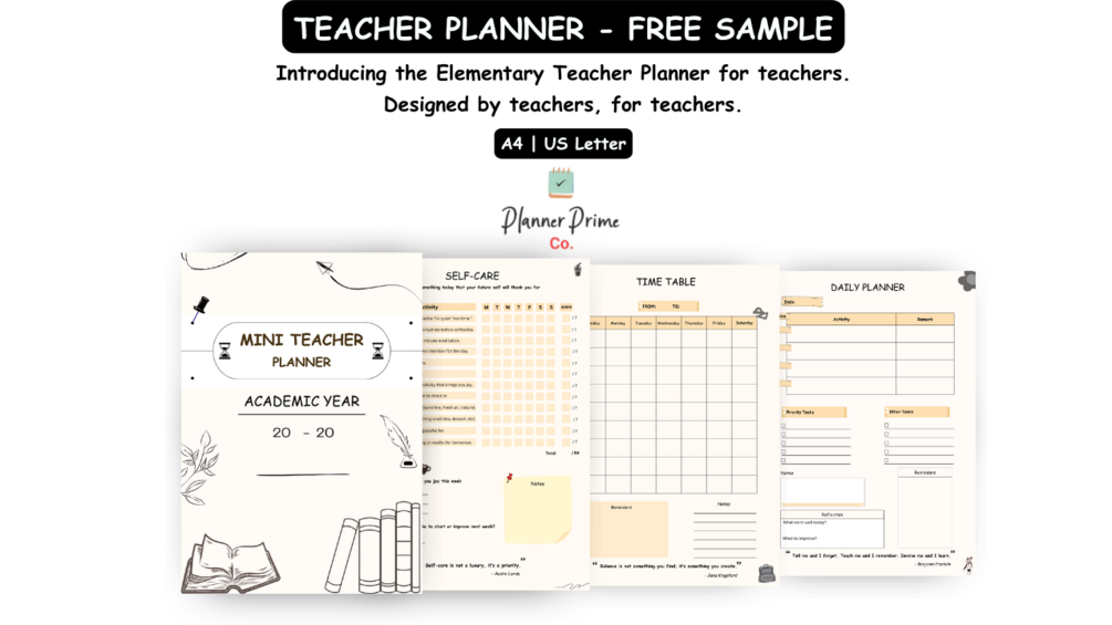 Elementary Teacher Planner Free Sample