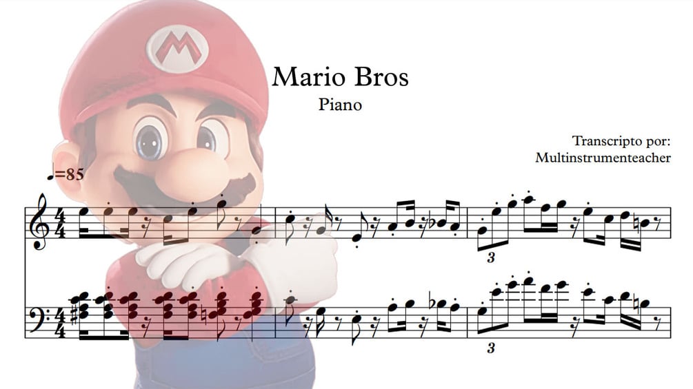 Mario Bros - Partitura para piano