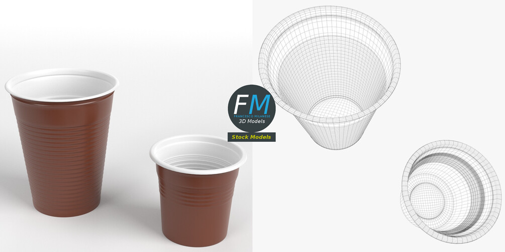 3D MODEL - Plastic cups