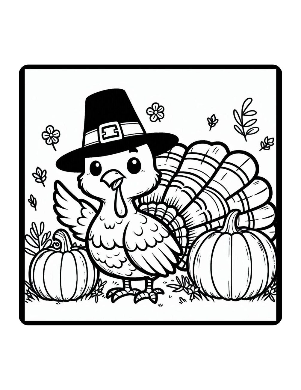 22 Thanksgiving Turkey Coloring Pages, Fall Coloring Bundle ...