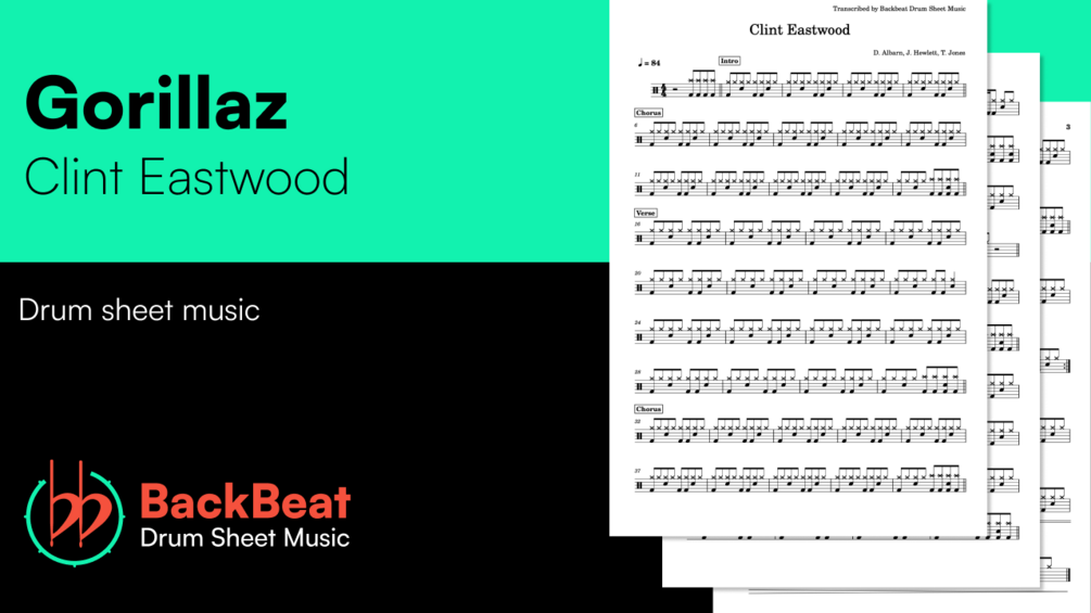 Gorillaz - Clint Eastwood (Drum Sheet Music)