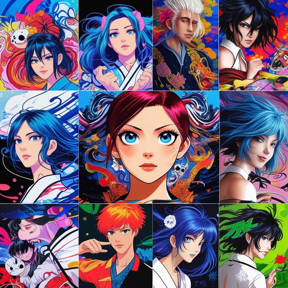 A plethora of anime designs.