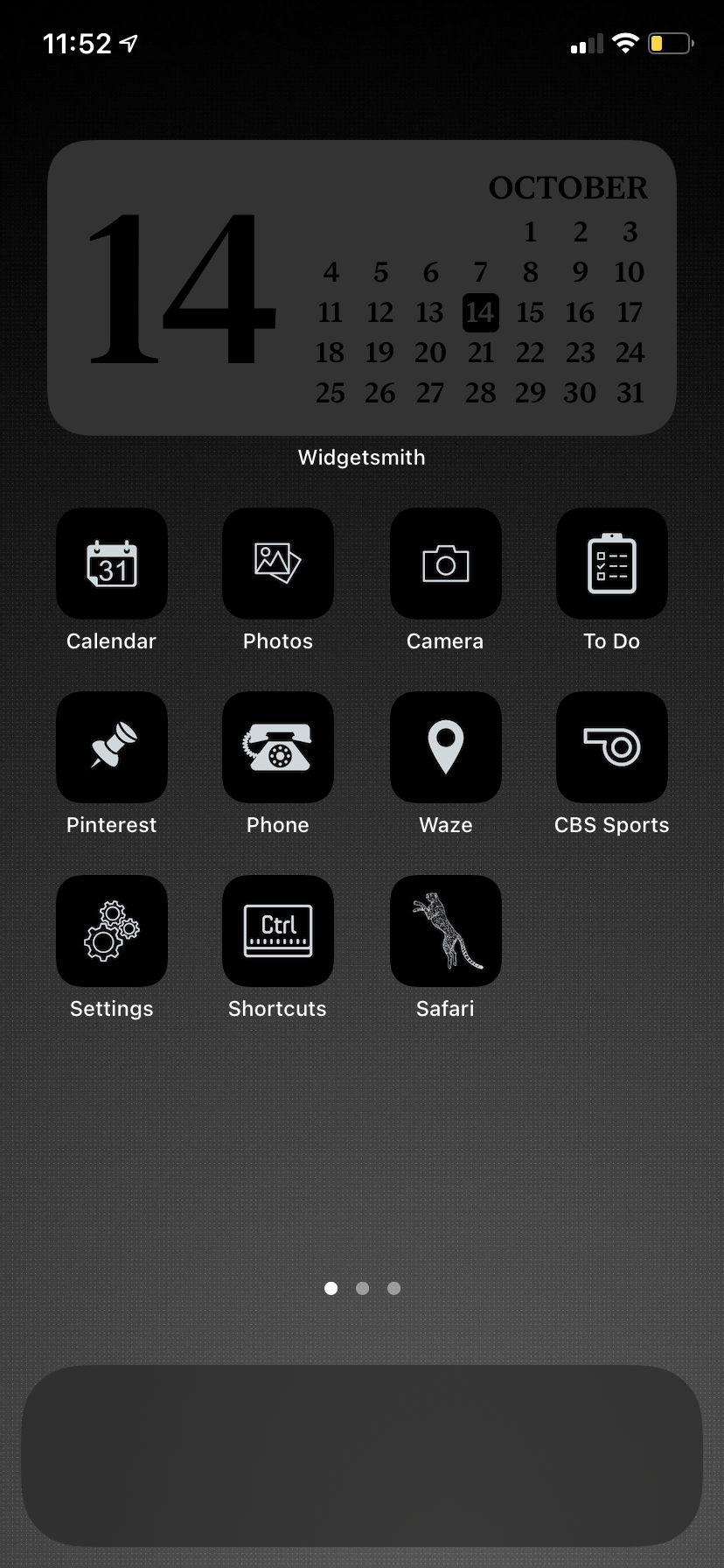 iOS 14 Minimalist - Dark Theme (Grey/white/black)