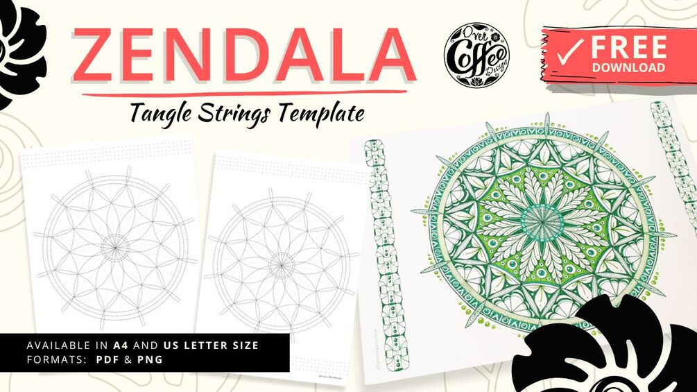 Tangle Strings Template for Zendala Design (FREE)