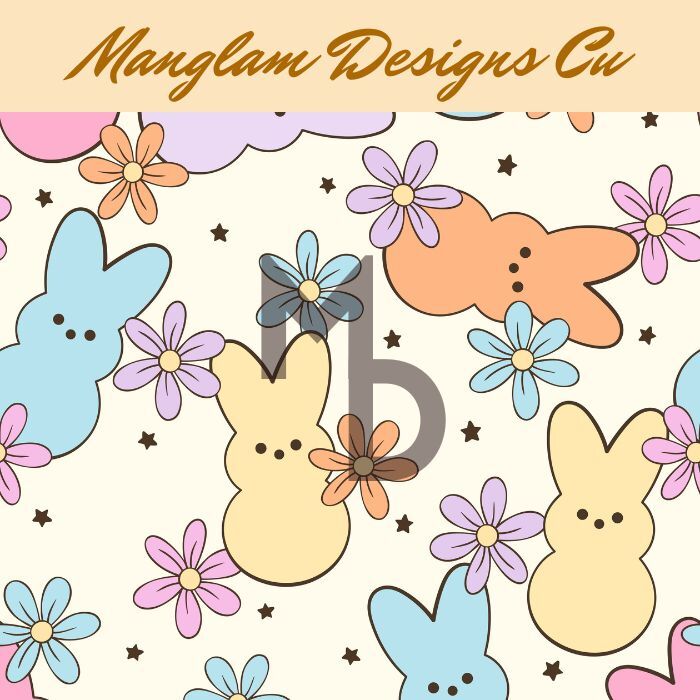 Easter Peeps seamless repeat pattern, Peeps seamless, spring seamless ...