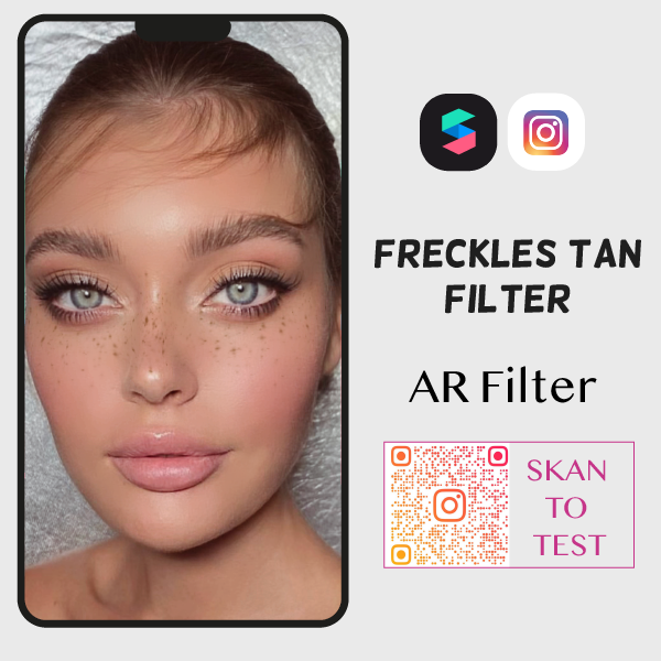 Instagram Filter " Freckles + Tan" / Mask Spark AR Studio / Meta