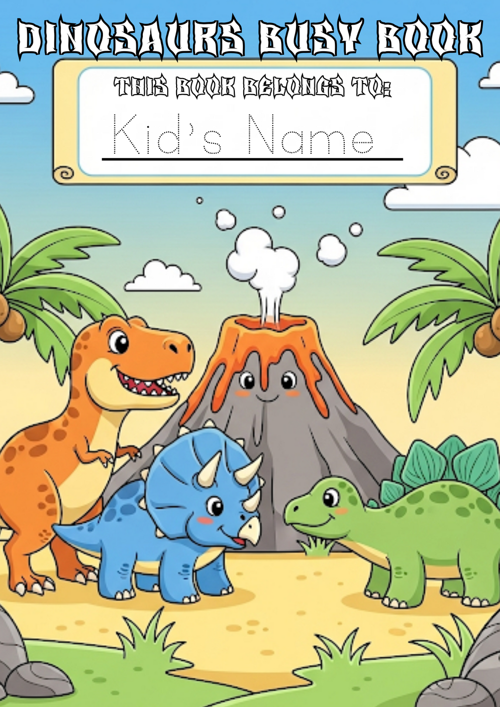 🦖 Dinosaur Busy Book | Printable Activities for Kids Ages 3–6