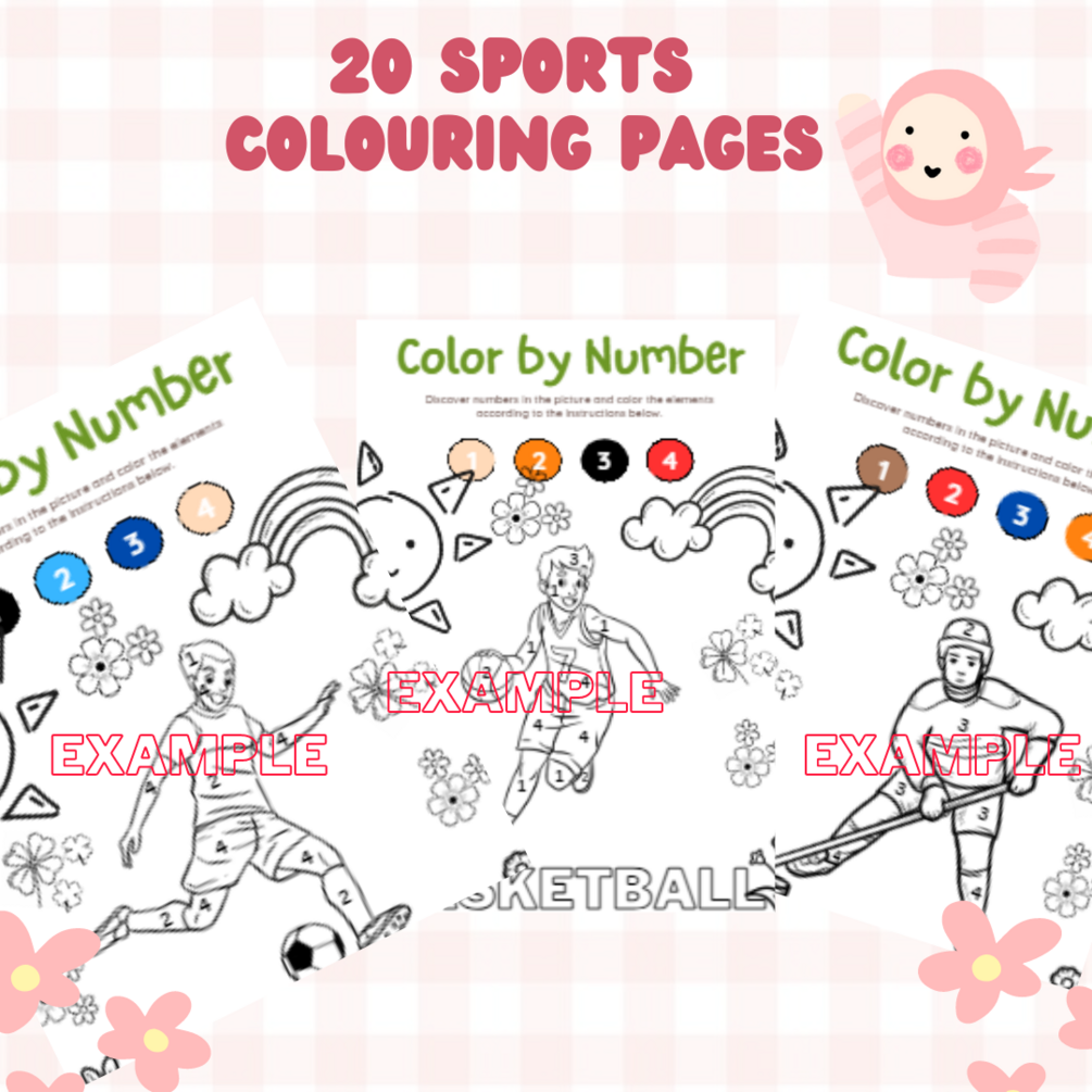 PDF 20 Sport By Number Coloring Pages For Kids Coloring Learning ...