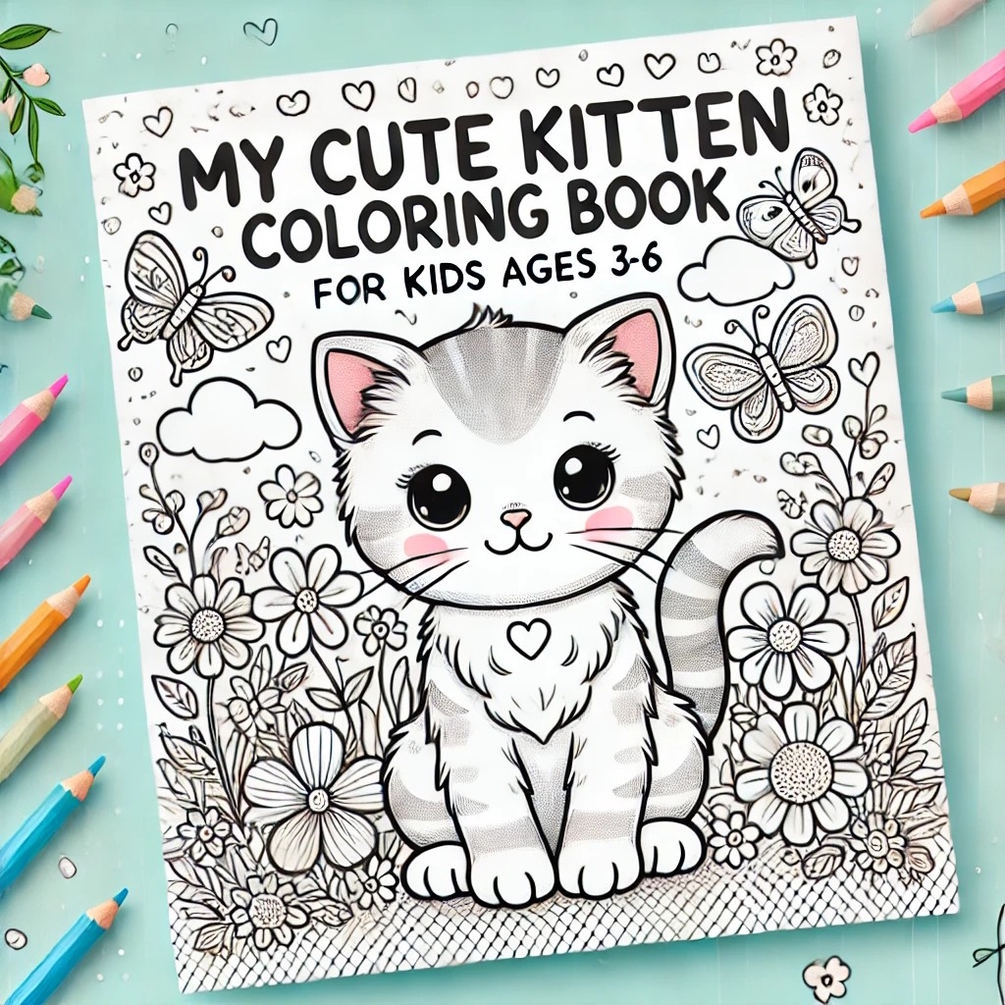 my cute kitten - coloring book -for kids ages 3-6