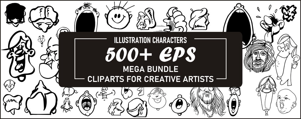 Illustration Characters Mega Bundle: 500+ EPS Cliparts for Creative Artists