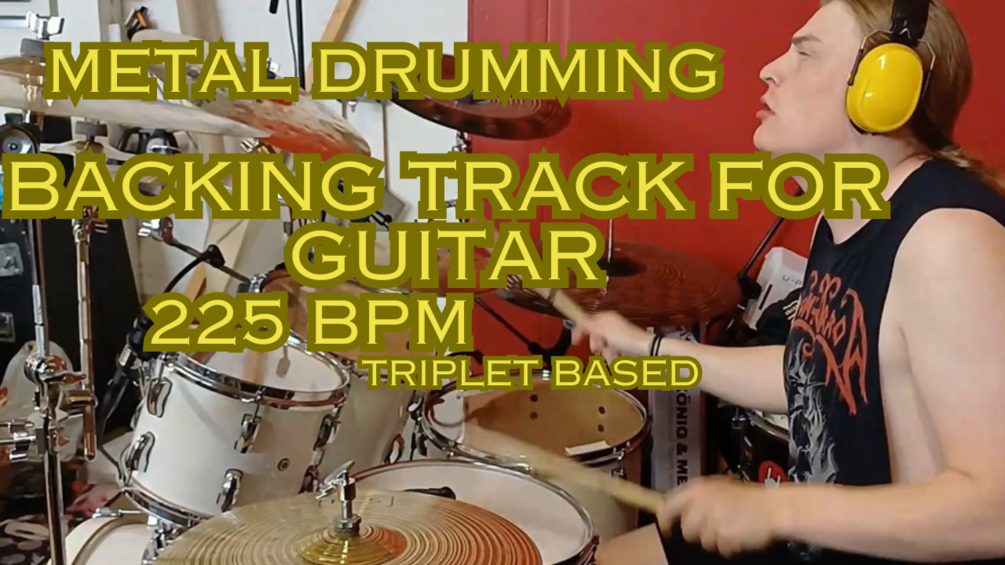 Metal drumming backing track for guitar: 225 bpm (Triplet Based) DRUM STEMS