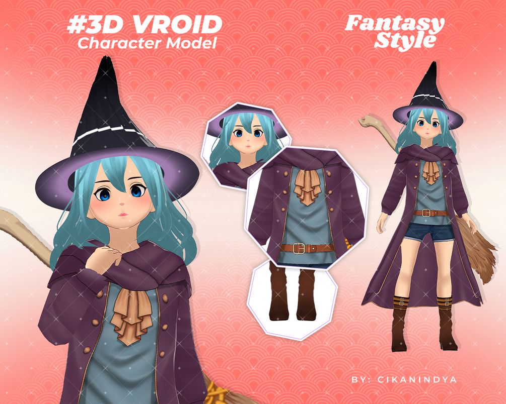 Jaakuna Emma Mystique Bewitching Anime Witch 3D Vroid for Enchanted ...