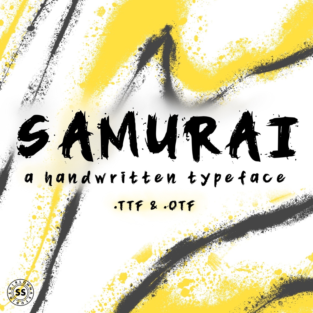 Samurai Typeface | .OTF & .TTF Handwritten Ink Font