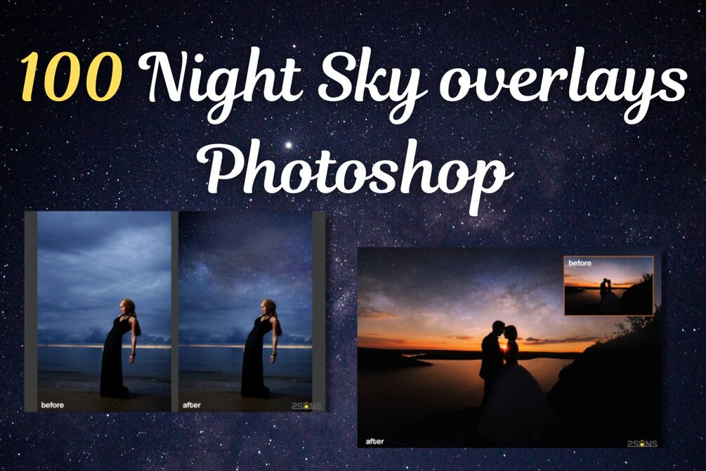 100 Night Sky overlays photoshop