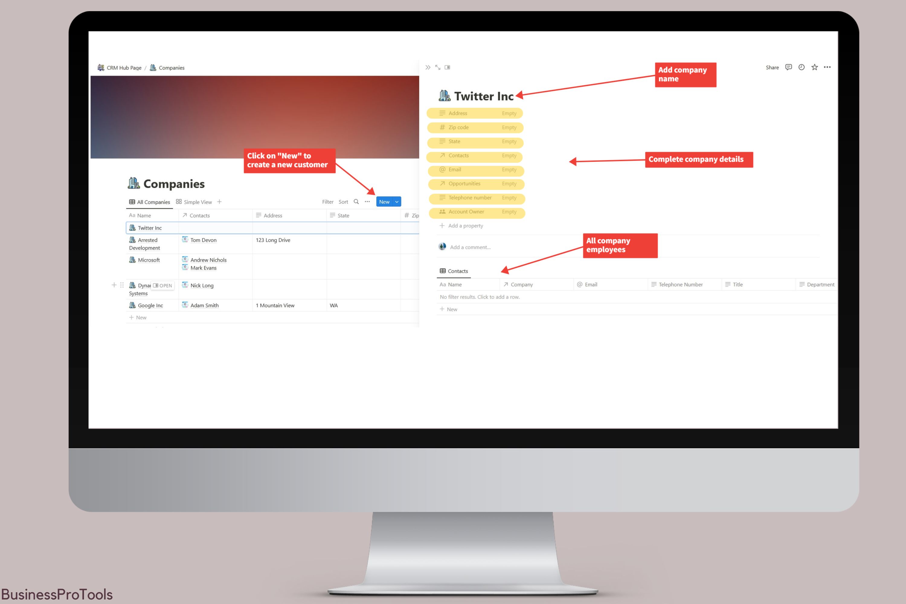 Notion CRM for small business