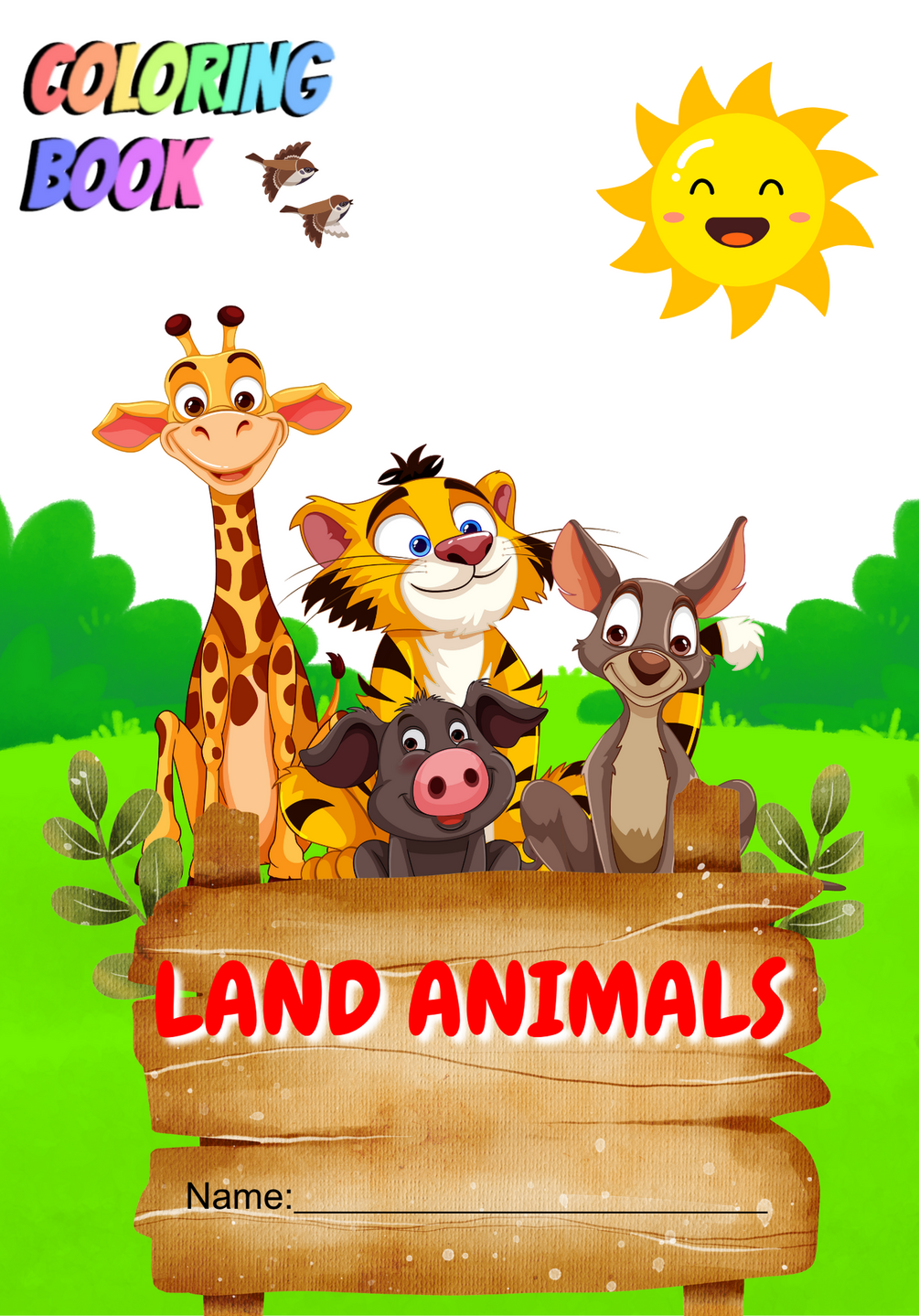 Coloring Book for Kids - LAND ANIMALS EDITION