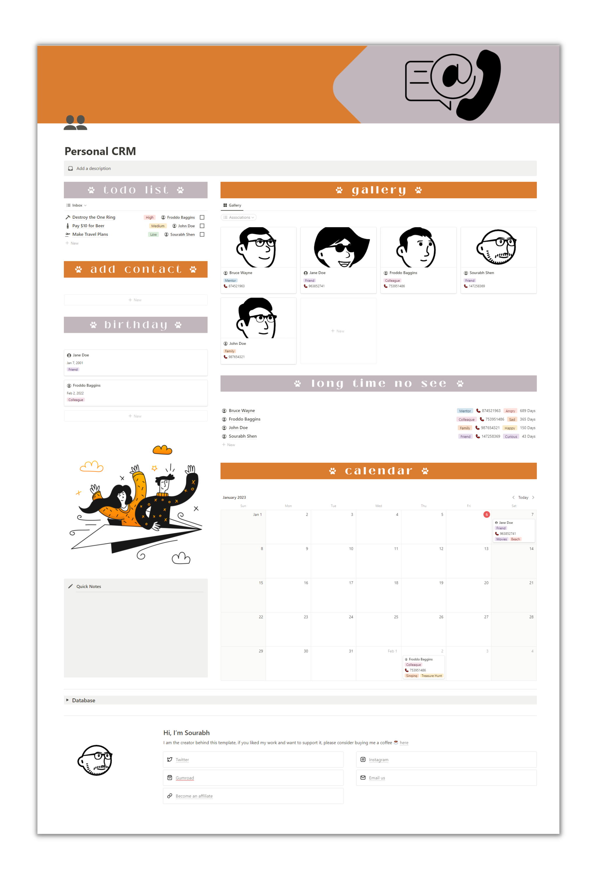 Notion Personal CRM