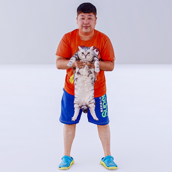 Man with Big Cat - Lumion Format - Lumion Archistuff Models