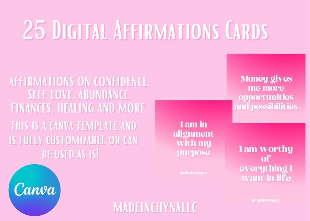 25 Digital Affirmation Cards
