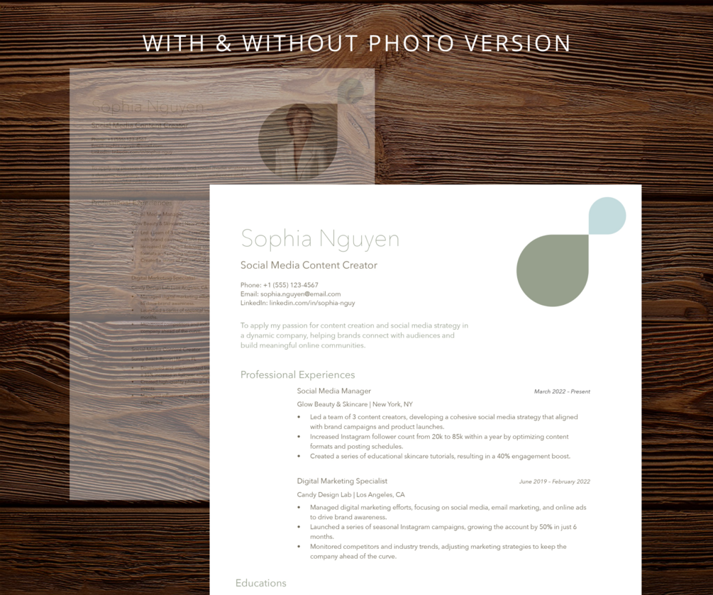 ATS-Friendly Resume Template – Professional and Modern CV | 1 and 2 ...