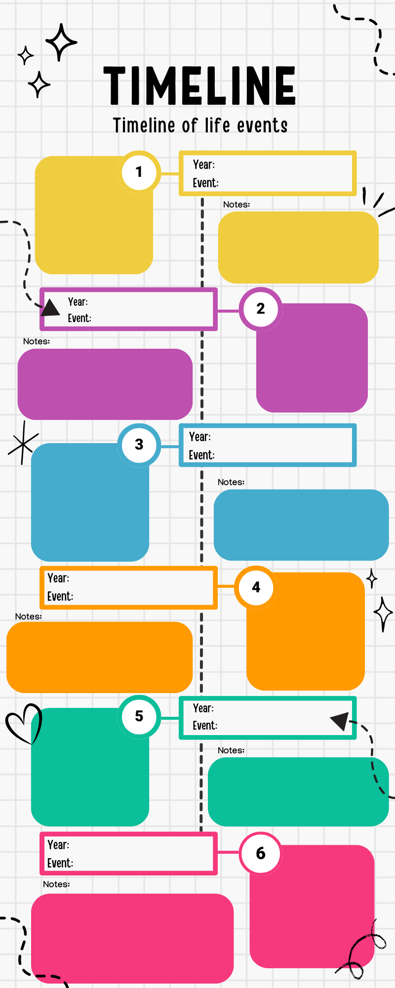 Life Event Timeline with brightness