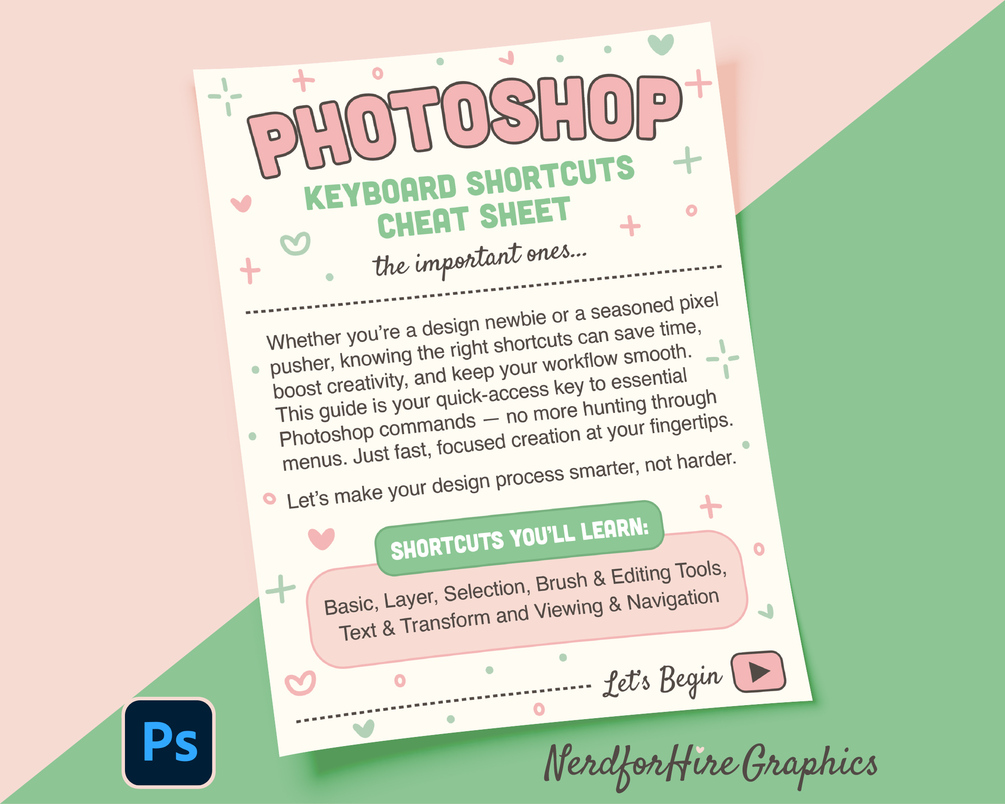 Photoshop Keyboard Shortcuts Cheat Sheet