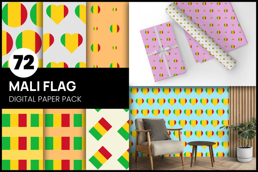 Mali Flag Seamless Patterns