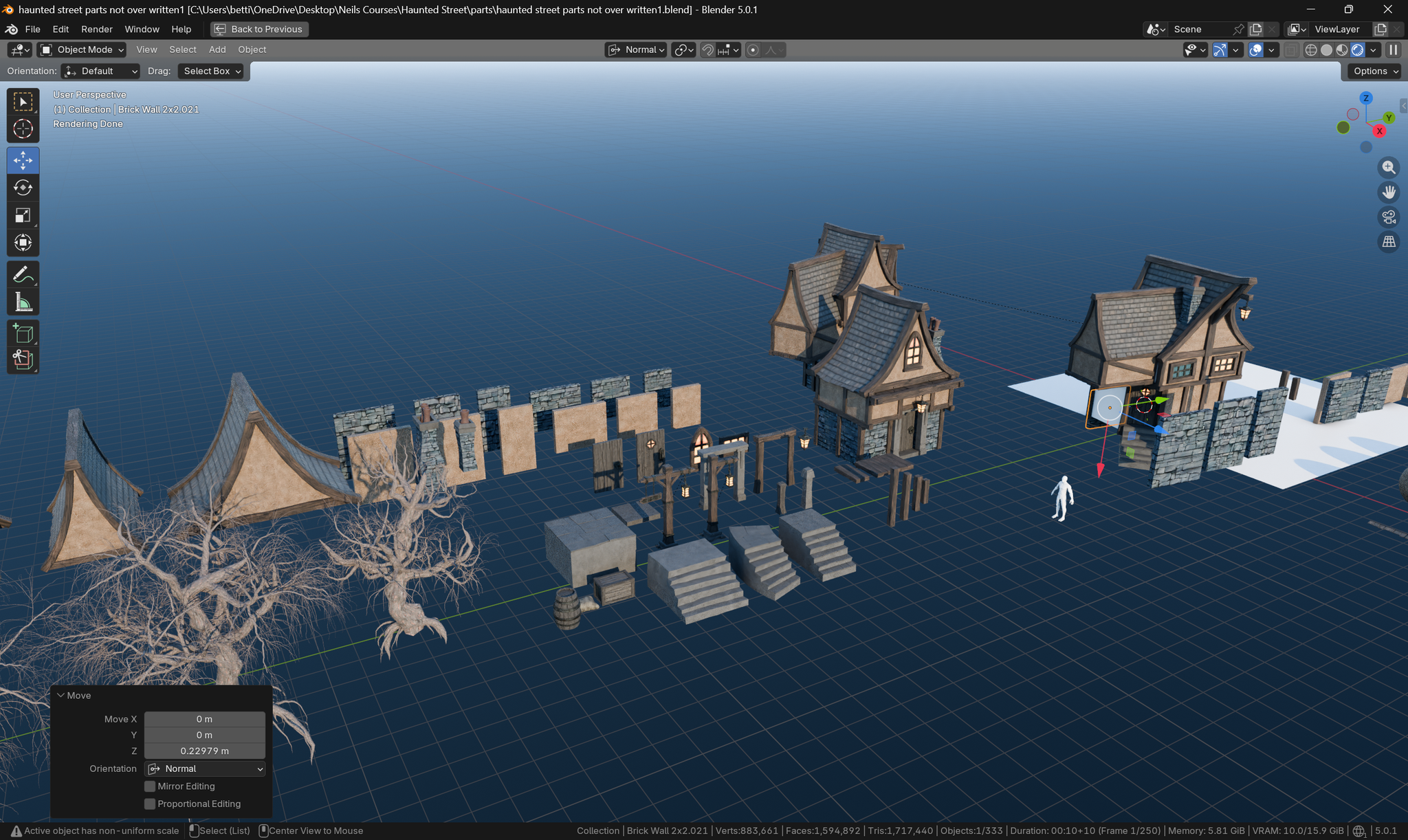 Stylized Haunted Street Environment: Blender to Unreal Engine 5