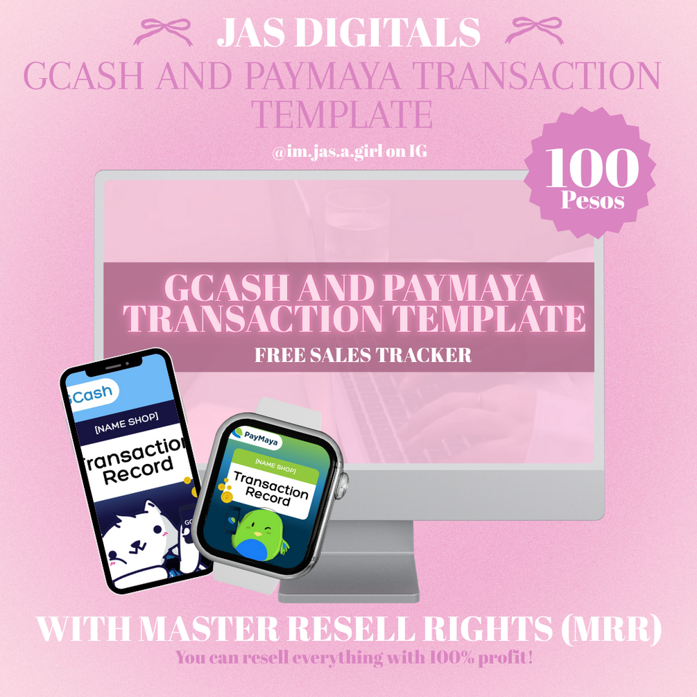 GCASH & PAYMAYA TRANSACTION TEMPLATE + FREE SALES TRACKER | MRR & PLR