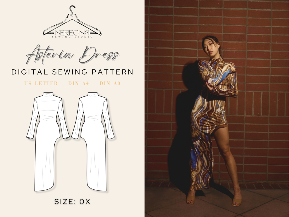 Asteria Dress for Special Occasions Knit Stretch PDF Sewing Pattern ...