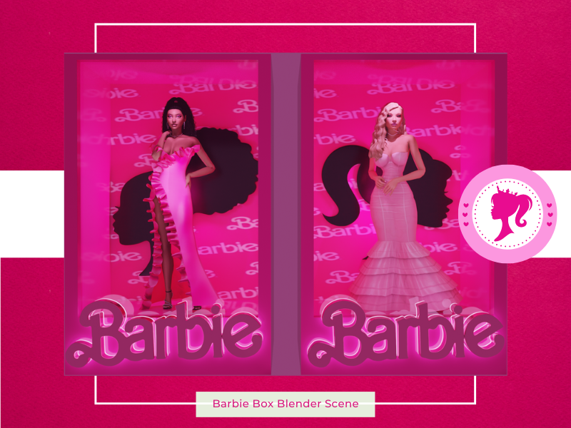 Barbie Boxes Blender Scene