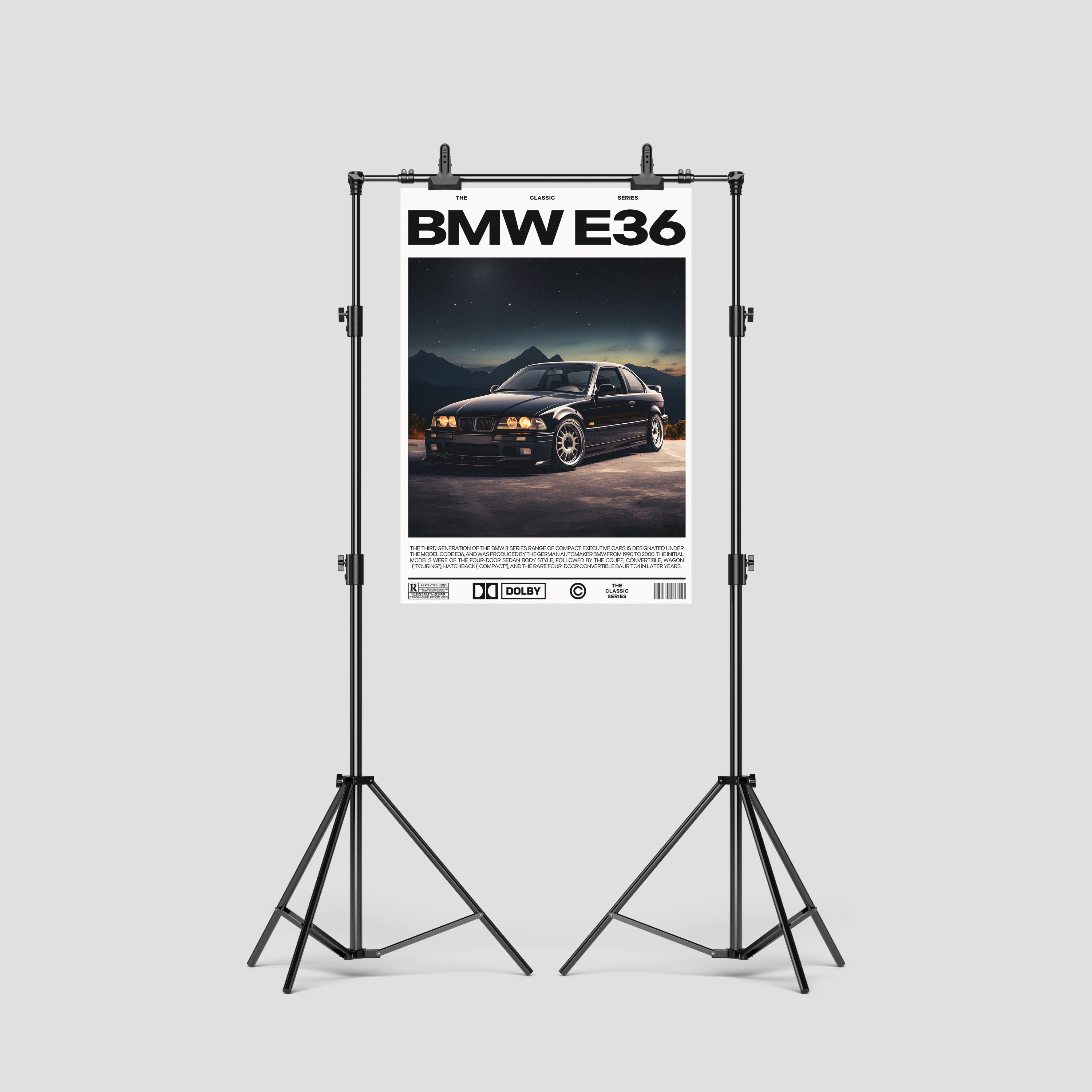 BMW E36 Car Aestethic HQ Digital Premium Poster