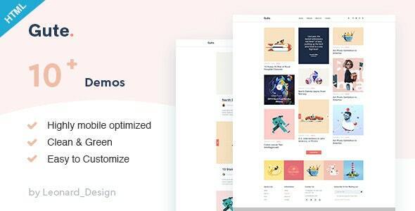 Gute - Minimalist Blog HTML5 Template