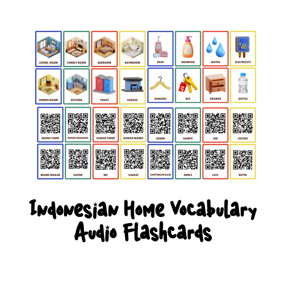 Indonesian Home Vocabulary Audio Flashcards