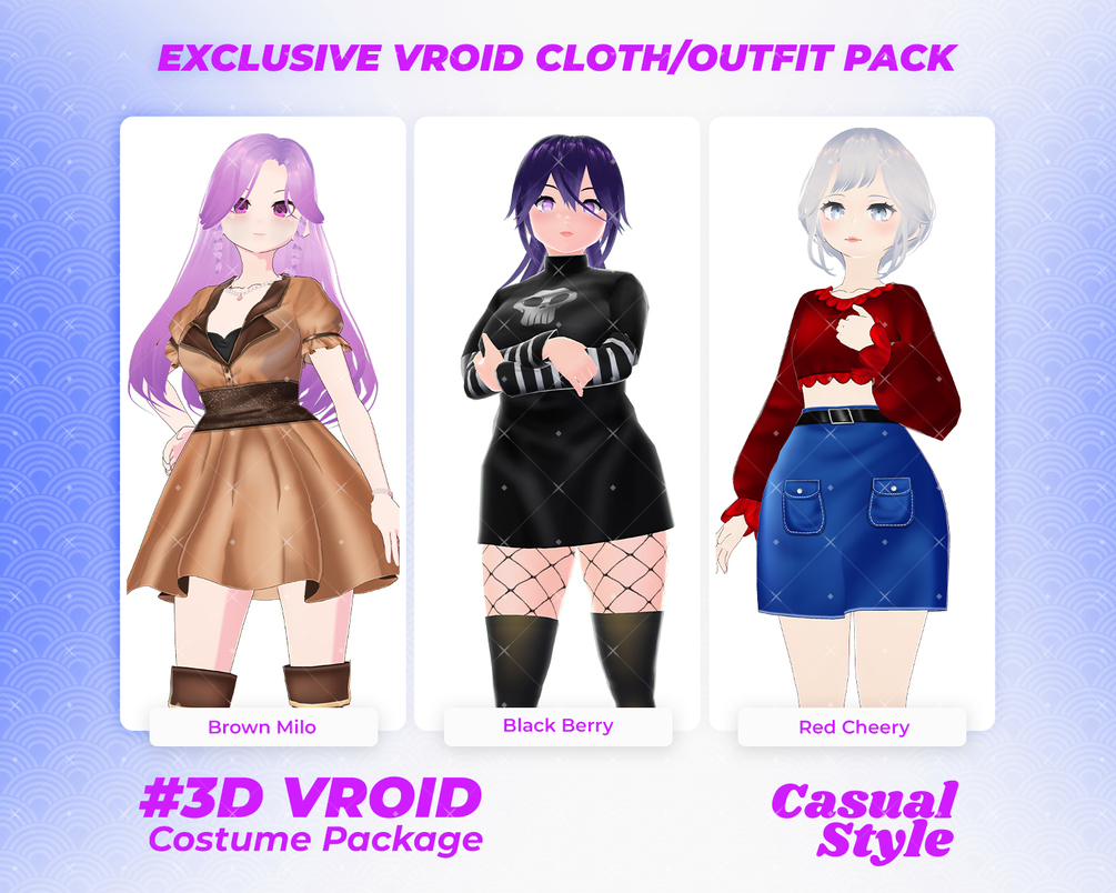 Urban Style Kit Contemporary 3D Outfits for Vroid Girls - VRoid ...