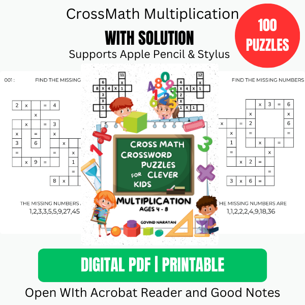 100 CrossMath Puzzles: Multiplication for Kids (Ages 4-8) | Ebook ...