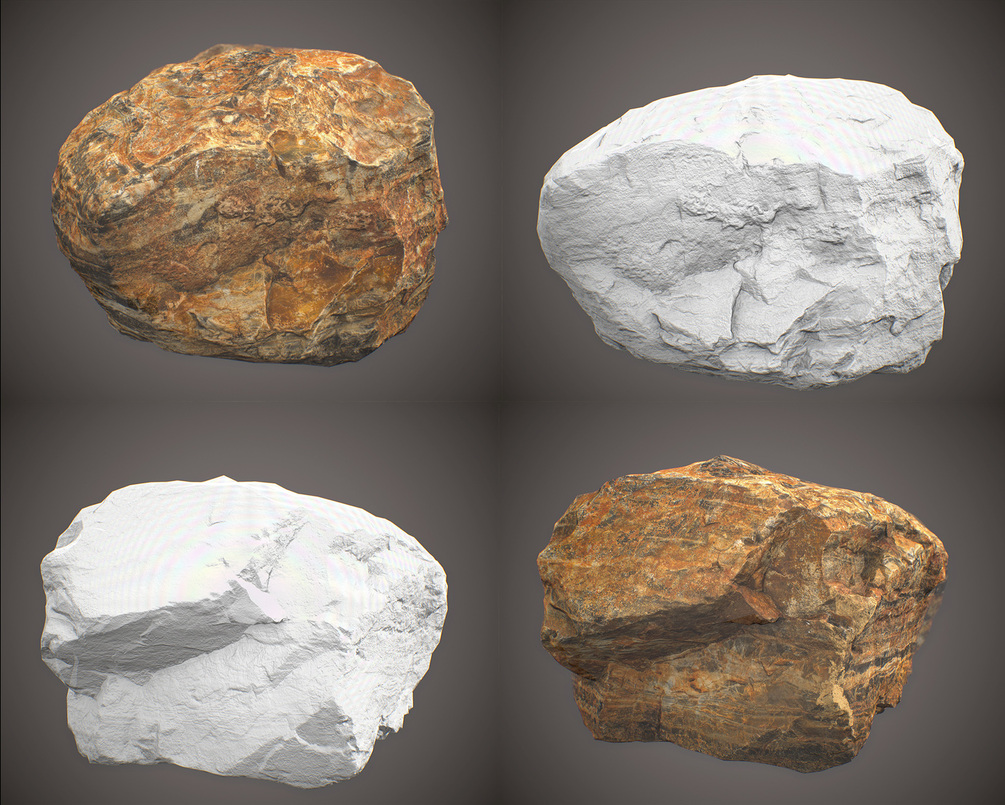Rock - 02 3D scanned rock with PRB Textures