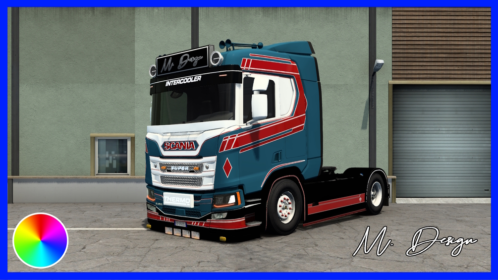 Scania R 2016 " ROCHE" Next Gen - MATTE & GLOSS CHANGEABLE COLORS SKIN ETS2 1.49 - ETS2