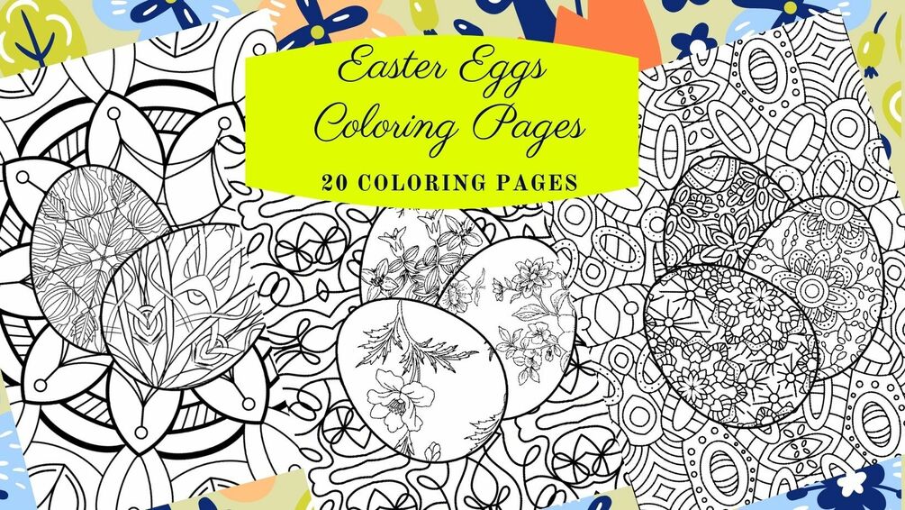 Easter Eggs 20 Coloring Pages/ Pack 1
