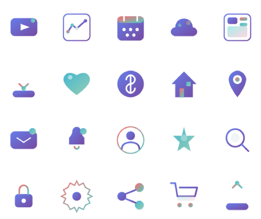 GlowKit UI Icons – 20 Gradient UI Icons (PNG)