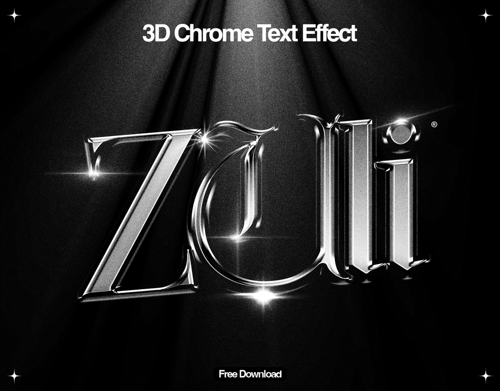 Free 3D Chrome Text Effect