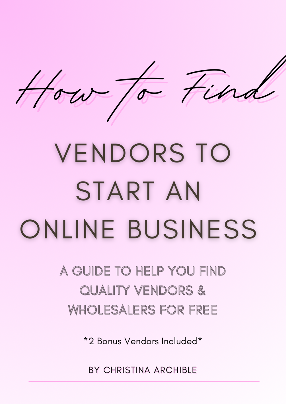 How To Find Vendors To Start An Online Business