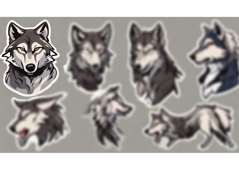 Pack of Wolf Stickers