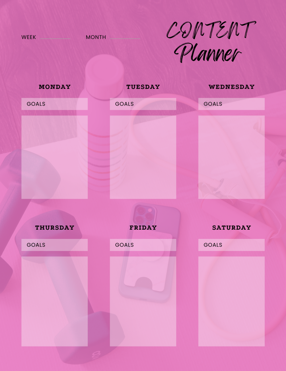 Pink Content Calendar