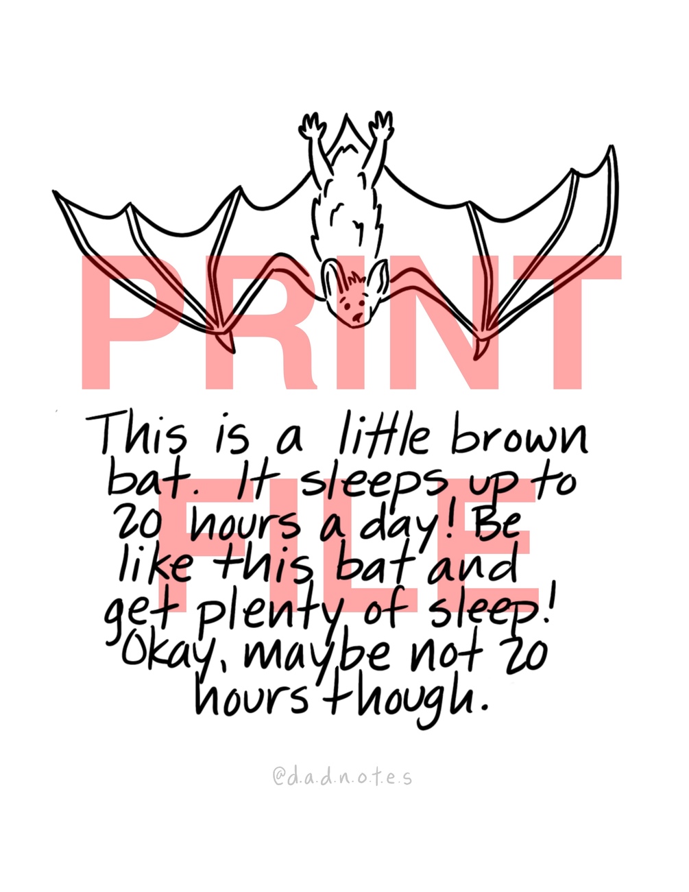 Little Brown Bat Dad Note (Digital Download)