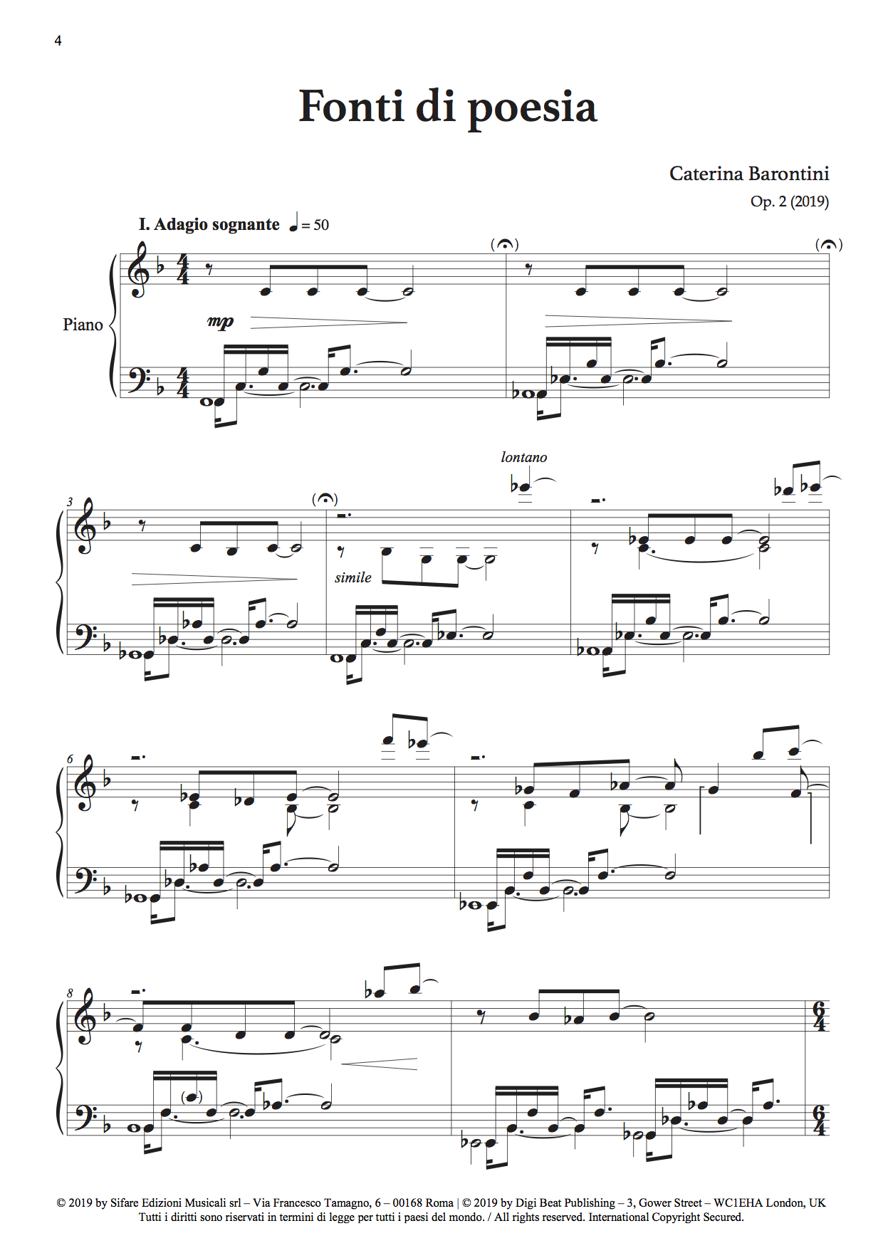 Fonti di poesia / Sources of Poetry [Digital Sheet Music]