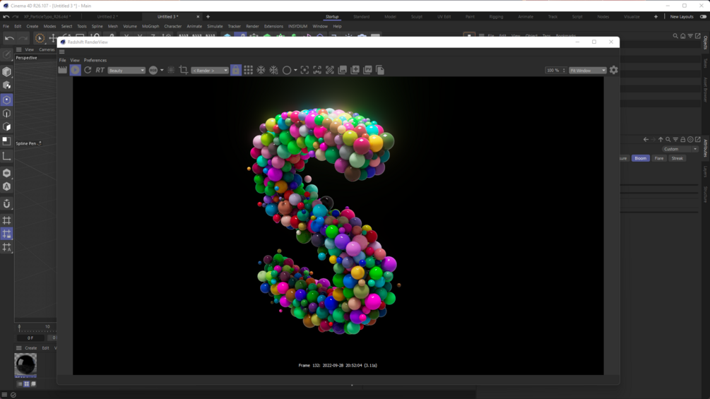 X-Particles Fill C4D Scene