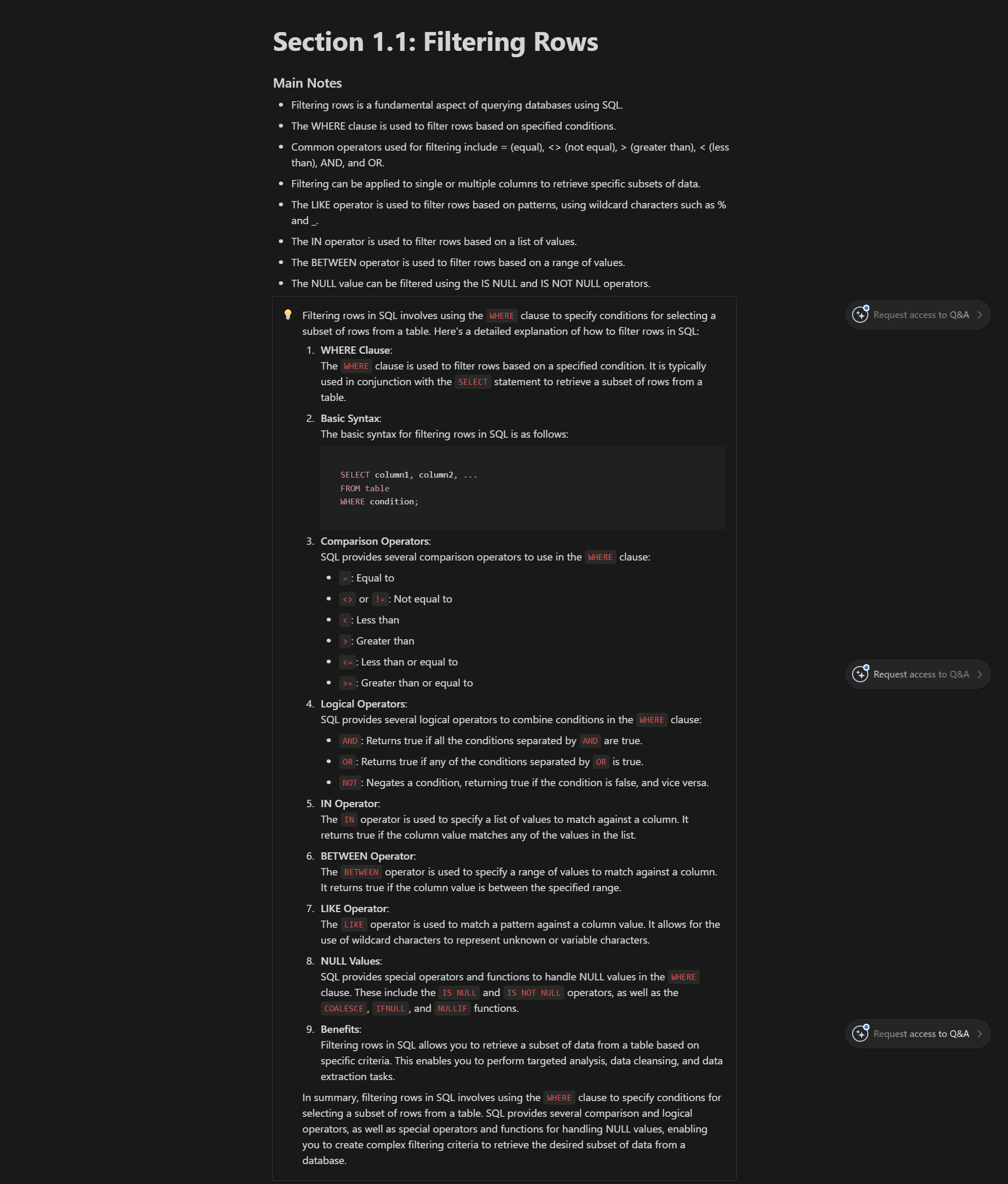 Personal INTERVIEW Ready "SQL" CheatSheet